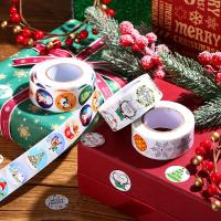China Scratch Off CMYK Round Sticker Labels Merry Christmas And Happy New Year Stickers for sale