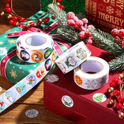 China Scratch Off CMYK Round Sticker Labels Merry Christmas And Happy New Year Stickers for sale