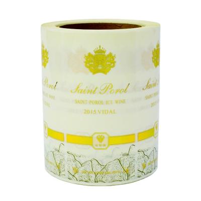 China Gold Foil Hot Stamp Label Printing Self Adhesive Transparent Packaging Label Stickers for sale