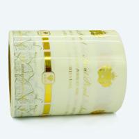 China Gold Foil Hot Stamp Label Printing Self Adhesive Transparent Packaging Label Stickers for sale