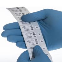 China Custom Water Resistant Stickers 1 Inch Water Proof Barcode Label Coated Size 9 X 2.5 for sale