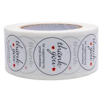 China OEM Thank You Vinyl Stickers Adhesive Round Labels Full Color for sale