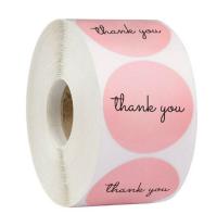 China Floral Thank You Sticker Labels Roll Waterproof CMYK / Pantone Color for sale