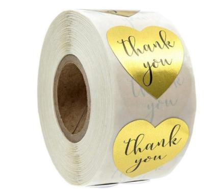 China Hot Pink Thank You Sticker Labels 2 Inch 3 Inch For Packaging OEM for sale