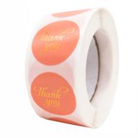 China Baby Pink Thank You Sticker Label Personalized Doordash Stickers for sale