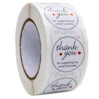 China Gold Foil Thank You Stickers Rose Gold Round Waterproof With Logo for sale