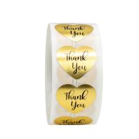 China Eco Friendly Thank You Sticker Labels Gold Foil Round Adhesive for sale