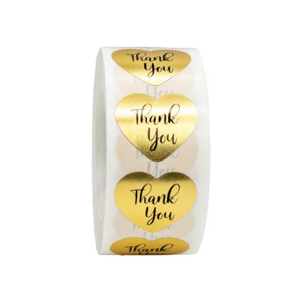 China Eco Friendly Thank You Sticker Labels Gold Foil Round Adhesive for sale