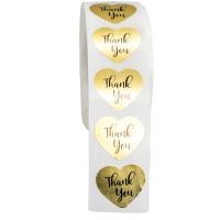 China Eco Friendly Thank You Sticker Labels Gold Foil Round Adhesive for sale