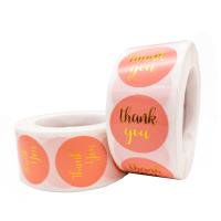 China Waterproof Round Thank You Sticker Labels Custom Circle Stickers Roll for sale