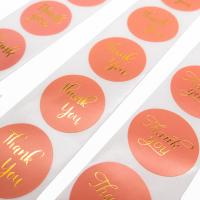 China Waterproof Round Thank You Sticker Labels Custom Circle Stickers Roll for sale