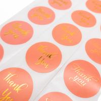 China Waterproof Round Thank You Sticker Labels Custom Circle Stickers Roll for sale