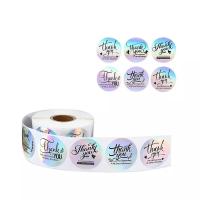 China Custom Rose Gold Thank You Stickers Round For Business / Packaging for sale