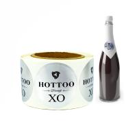 China Logo Printing Adhesive Bottle Label Sticker Custom Wine Glass Bottle for sale
