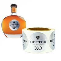 China Logo Printing Adhesive Bottle Label Sticker Custom Wine Glass Bottle for sale