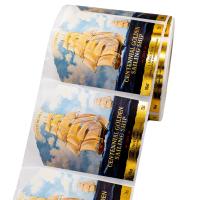 China Self Adhesive Sticker Wine Bottle Label Printed Textured Matte Paper Foil Stamping for sale