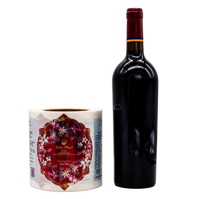 China Embossing Surface Wine Bottle Paper Label UV Gradient Ramp Printing for sale