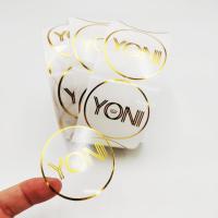 China Customized Printing Gold Foil Circle Stickers LOGO Self Adhesive Clear Vinyl Transparent for sale