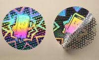 China Custom Printed 3D Hologram Silver Pvc Stickers Labels Shining Adhesive Hologram for sale