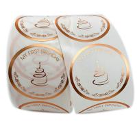 China Custom Adhesive Clear Round Logo Rose Gold Transparent Circle Label for sale
