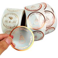 China Custom Adhesive Clear Round Logo Rose Gold Transparent Circle Label for sale