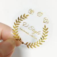 China Self Adhesive Customized Printing Clear Gold Foil Stickers Transparent Logo Label for sale