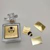 China Perfume Metal Custom Gold Private Label Brand Aluminum Metal Logo Sticker for sale