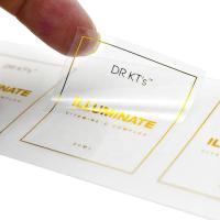 China Custom PVC Gold Foil Clear Transparent Print Sticker Label Waterproof Vinyl for sale