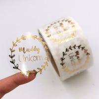 China Printing Roll Transparent Clear Labels Gold Foil Sticker Custom Logo for sale