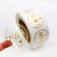 China Printing Roll Transparent Clear Labels Gold Foil Sticker Custom Logo for sale