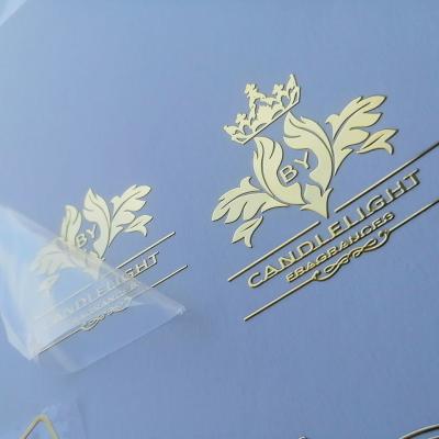 China Custom Logo Transparent Metal Transfer Sticker Clear Waterproof for sale