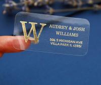China Customized Transparent Stickers Self Adhesive Printing Clear Gold Foil Label Vinyl for sale