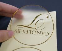 China Customized Transparent Stickers Self Adhesive Printing Clear Gold Foil Label Vinyl for sale