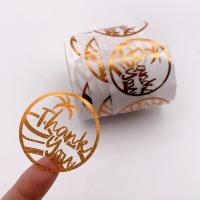 China Custom Printing Roll Transparent Labels Clear Gold Foil Self Adhesive Sticker for sale