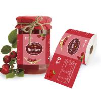 China PP PE Custom Waterproof PET Paper Self Adhesive Jam Jar Food Bottle Label Sticker Rolls for sale
