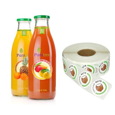 China Roll Printing Food Packaging Labels Waterproof Beverage Bottle Stickers Custom for sale