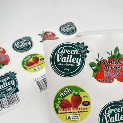 China Custom Die Cut Vinyl Stickers For Printing Fruit Packaging Self Adhesive for sale