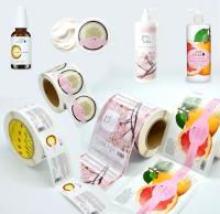 China Self Adhesive Vinyl Round Waterproof Sticker Roll Paper Private Design Product Labels for sale