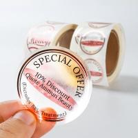 China CMYK / Pantone Color Round Sticker Labels Waterproof Printing Logo Vinyl Adhesive Sticker for sale