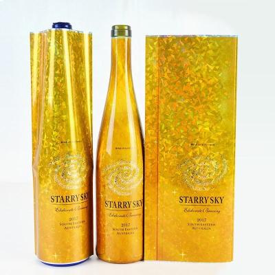 China Hologram Laser Wine Sticker Labels Heat Shrink Sleeve Film Wine Label for sale