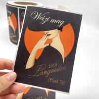 China Factory Custom Wine Sticker Labels Waterproof Flexographic Printing Wine Bottle Label for sale