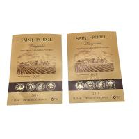 China Embossed Aluminum Foil Wine Sticker Labels Custom Adhesive Metal for sale