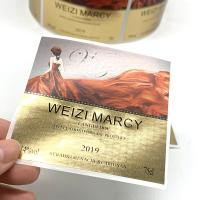 China Textured Paper Wine Bottle Label Glossy / Matte Varnishing Customized for sale