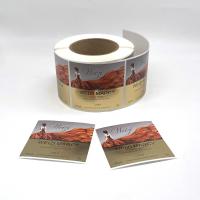 China Textured Paper Wine Bottle Label Glossy / Matte Varnishing Customized for sale