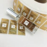 China Perfume Glass Bottle Custom Sticker Cosmetic Adhesive Gold Foil Customized for sale