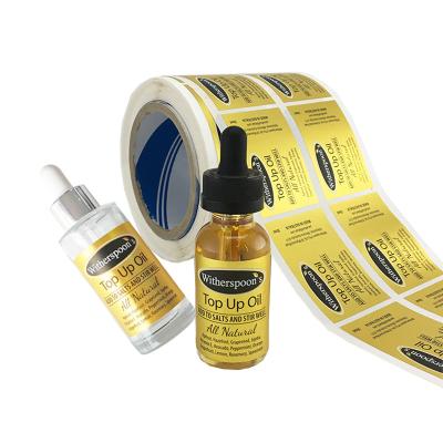 China Perfume Glass Bottle Custom Sticker Cosmetic Adhesive Gold Foil Customized for sale