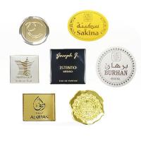 China Stamping Custom Metal Label Cosmetic Glass Bottle Gold Foil 500pcs Perfume Sticker for sale