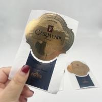 China 300dpi Wine Bottle Black Label Sticker With Custom Size Matte Vanishing for sale