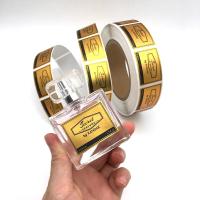 China Vinyl Gold Foil Customized Cosmetic Luxury Glass Bottle Label Printed Perfume Sticker for sale