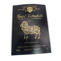 China CMYK / Pantone Color Wine Sticker Labels Custom Self Adhesive Gold Foil Vinyl LOGO for sale